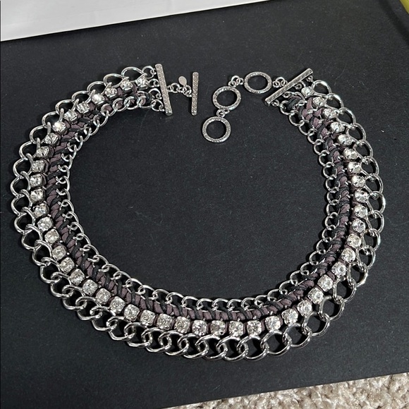 Jewelry | Rhinestone Suede Woven Chain Necklace | Poshmark